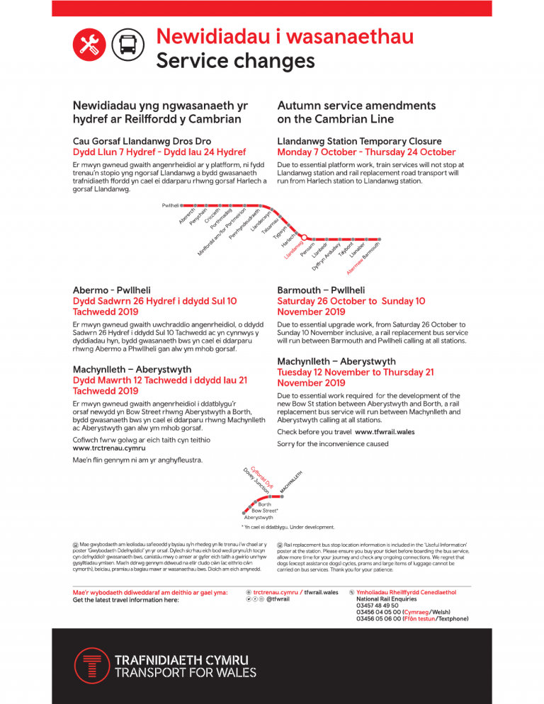TfW Cambrian Services | Dyffryn Ardudwy & Thalybont Community Council
